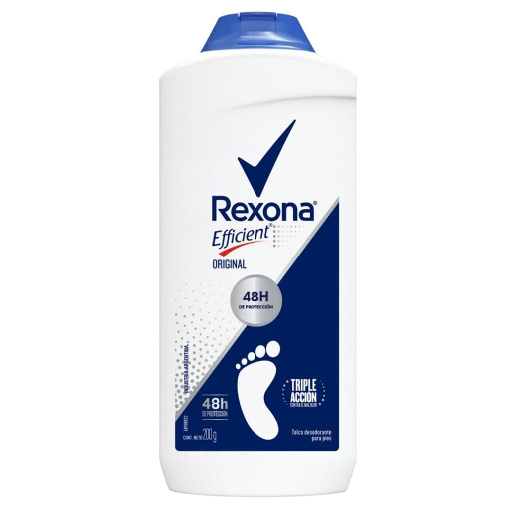TALCO DESODORANTE PARA PIES REXONA EFFICIENT ORIGINAL 200 GR.